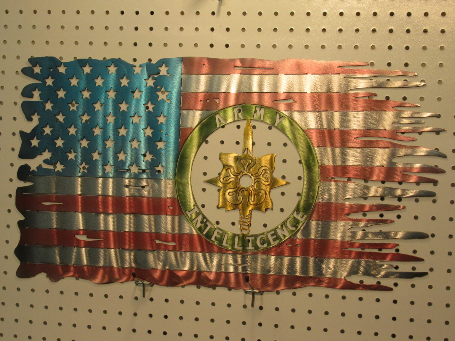US Army Intelligence on Shredded Flag | Junk Punks Art & Design