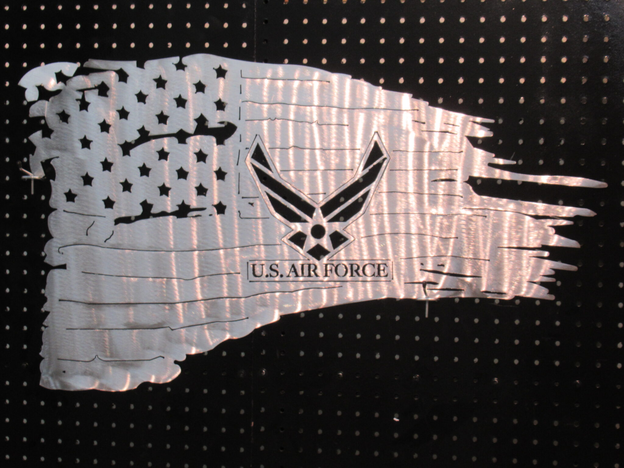 US Airforce on Shredded Flag – Junk Punks Art & Design